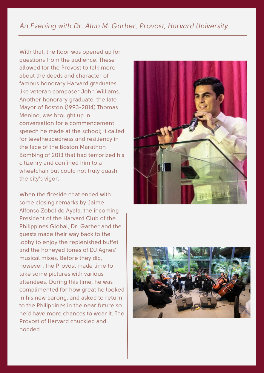 Harvard Club of the Philippines: An Evening with Dr. Alan M. Garber ...
